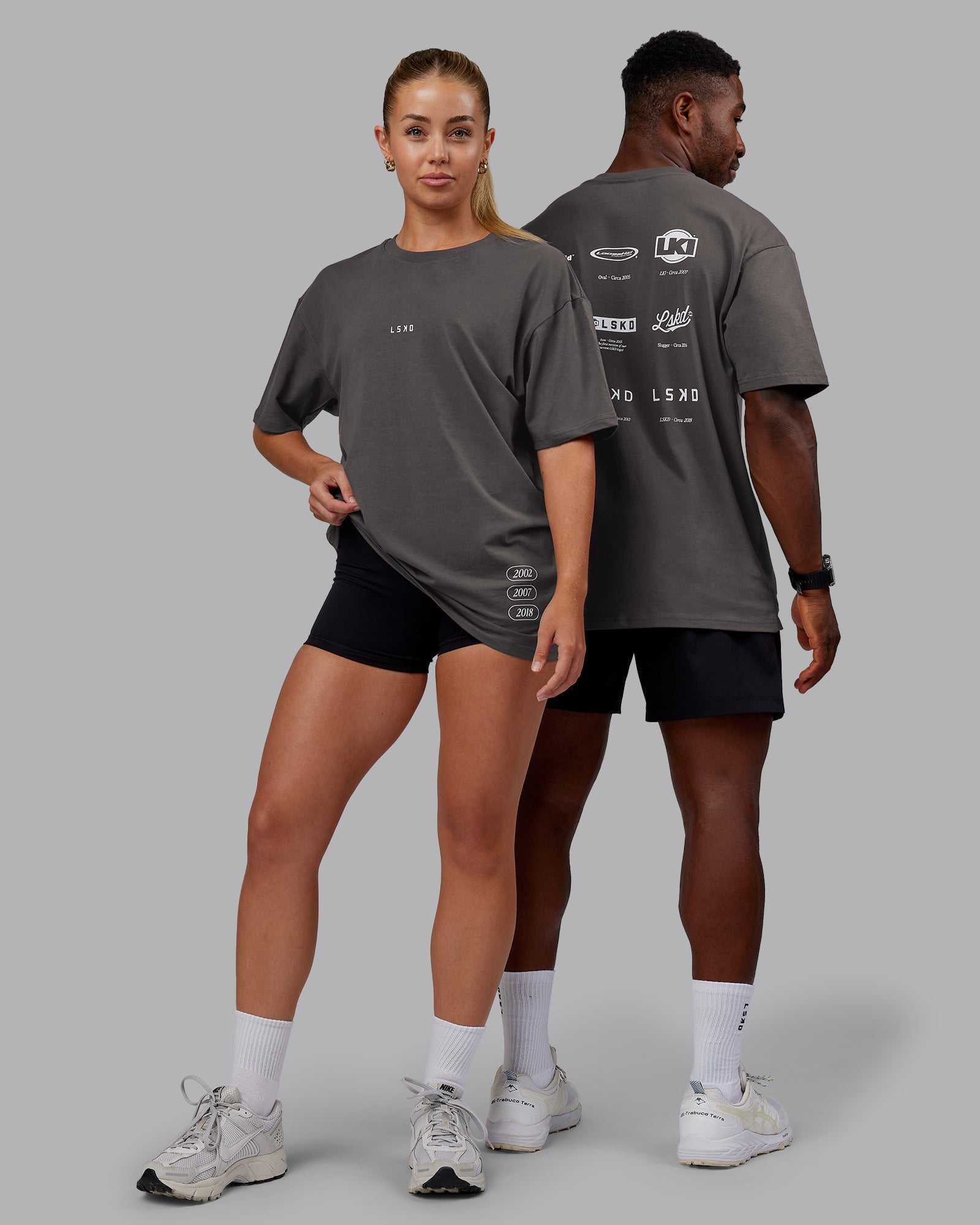 Timeline FLXCotton Oversized Tee - Dark Storm-White | LSKD – LSKD US