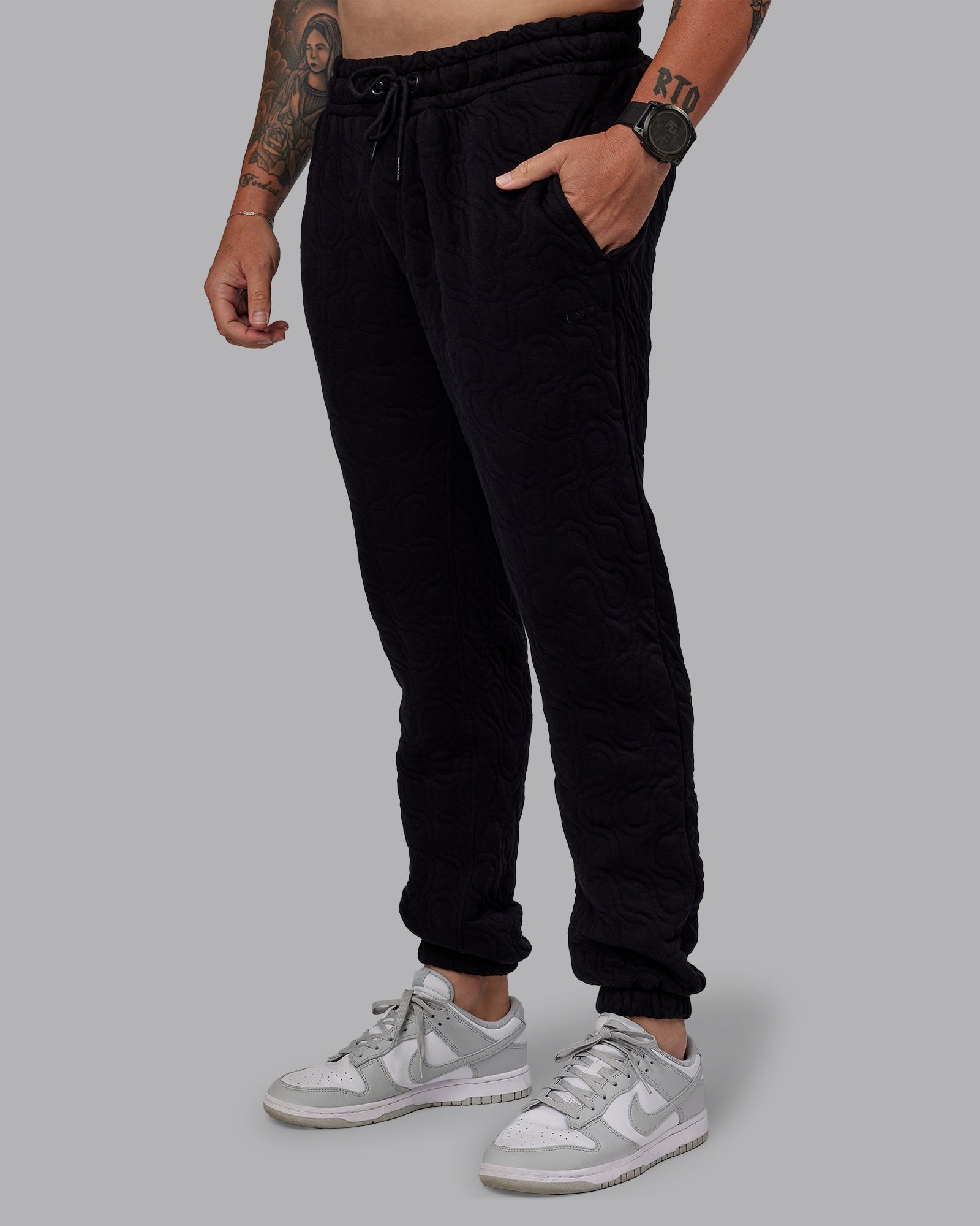 MVP Quilted Track Pant - Black-Geometric | LSKD – LSKD US