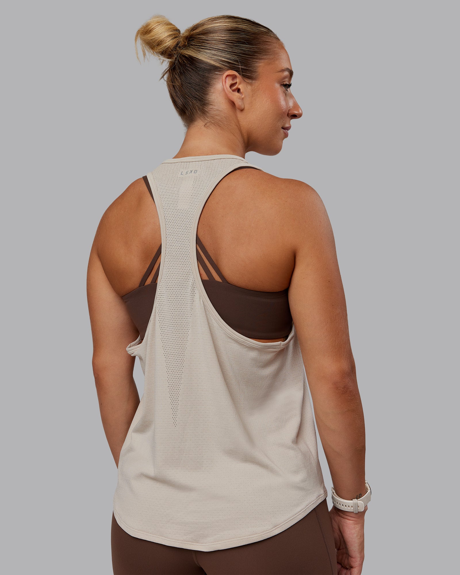 Womens AeroFLX+ Drop Armhole Seamless Tank - Shale Beige | LSKD – LSKD US